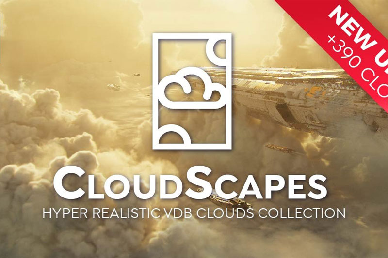 Blender390种真实云朵白云爆炸火焰烟雾烟花VDB模型预设库 CloudScapes V2_源酷素材网