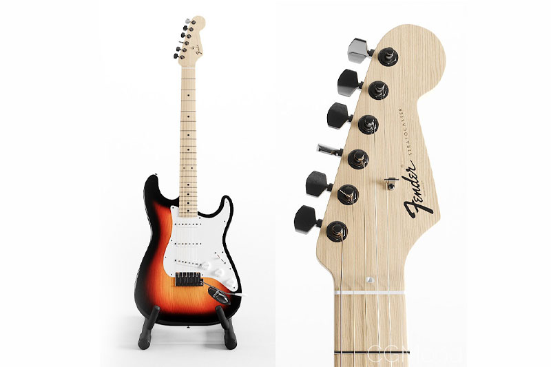 C4D吉他模型乐器模型下载_源酷素材网