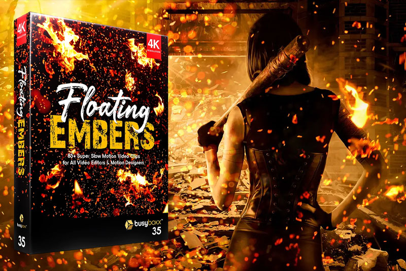4K视频素材-88组燃烧火焰火花漂浮粒子动画特效合成视频素材 BBV35 Floating Embers_源酷素材网
