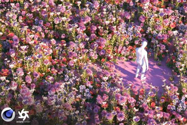 C4D教程-使用C4D和OC制作创意3D花丛场景动画教学 Creating a Floral Creative 3D Animation using Cinema 4D & Octane ...