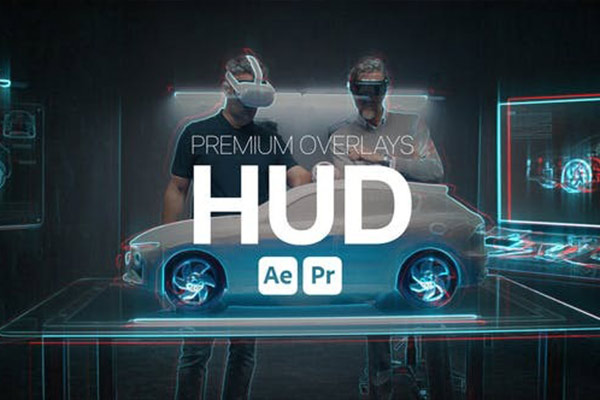 AE/PR模板-数字失真赛博朋克平显视觉效果 Premium Overlays HUD_源酷素材网