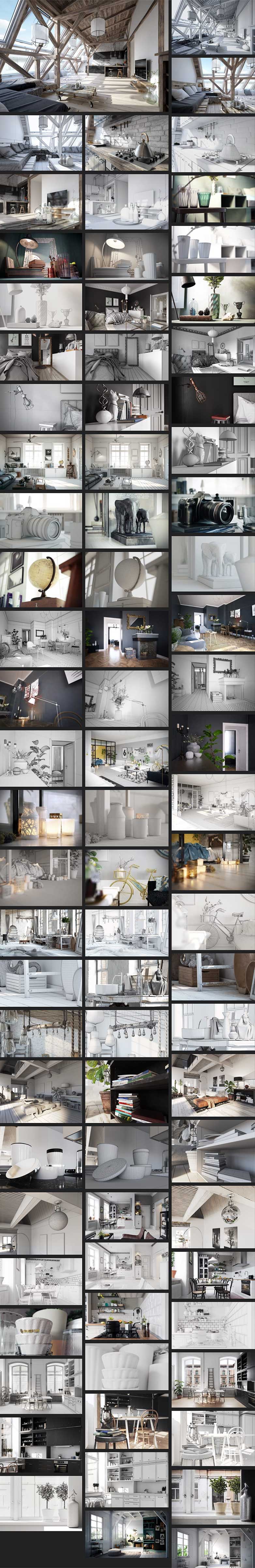 10组北欧风纳维亚风格室内场景3D模型合集(3DS MAX/Blender) Evermotion – Archinteriors Vol. 48_源酷素材网