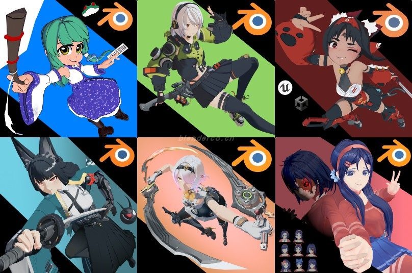 Blender卡通角色动画绑定3D模型 Blender 3D Character Rigging Model 2025-04-23 421_源酷素材网